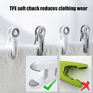 PATMOSEAL Plastic Clothes Pins Heavy Duty Outdoor for Hanging Clothes, Soft Touch Clothespins Stains-Proof for Reducing Clothing Wear (24Pcs)