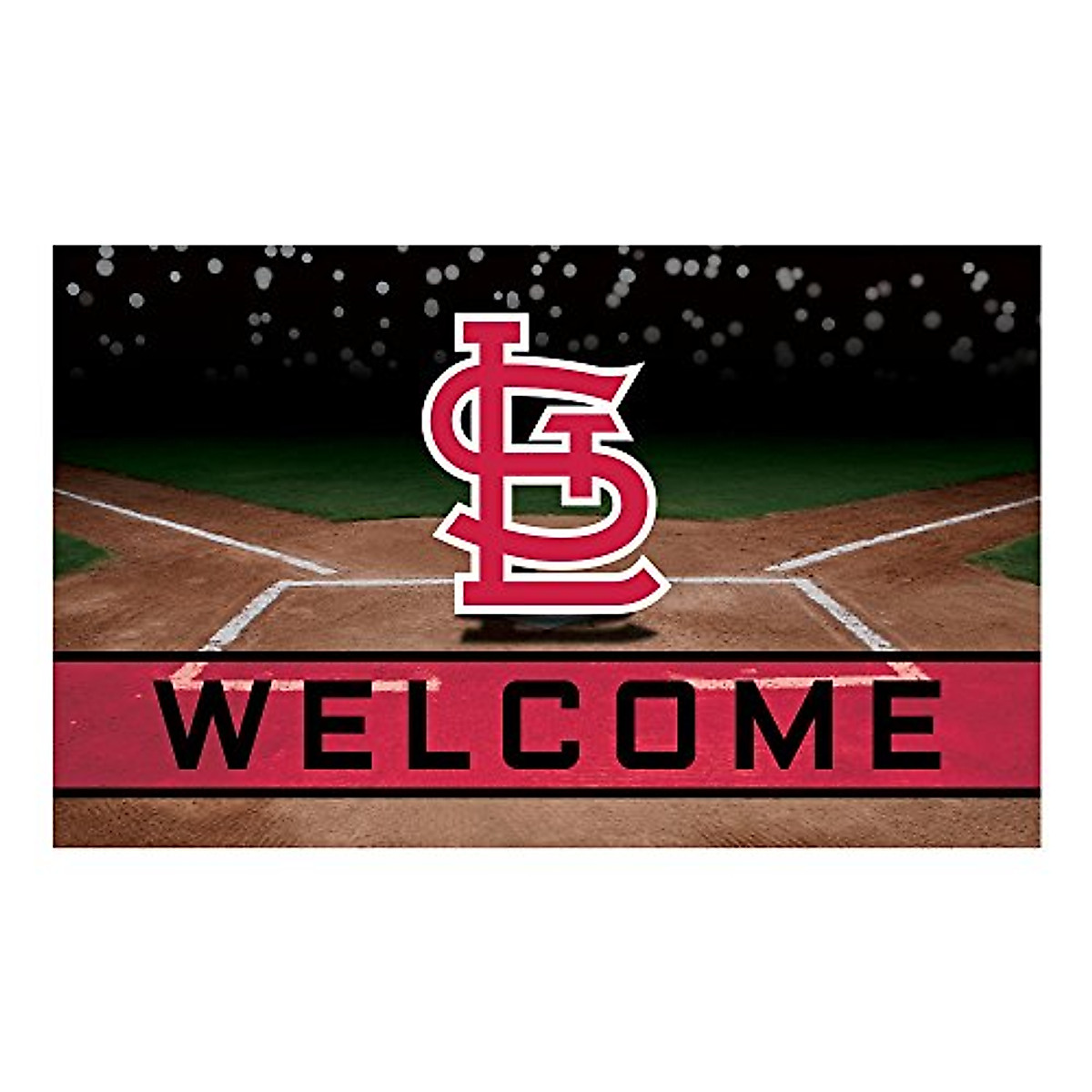 FANMATS 21934 Team Color Crumb Rubber St. Louis Cardinals Door Mat, 1 Pack