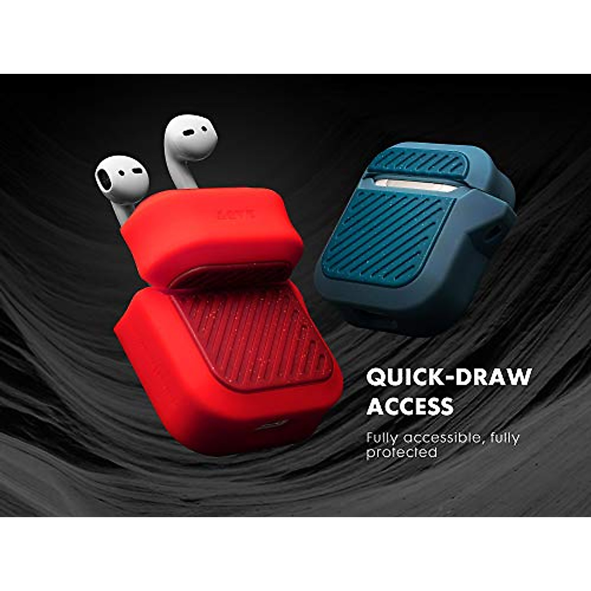 LAUT - Capsule IMPKT for AirPods 2 and 1 Charging Case | Ultra-Tough | Impact Ready | Front LED Visible (Slate)