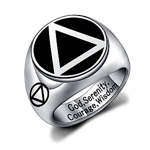 AA Jewelry Rings Alcoholics Anonymous Gifts Sobriety Gift Addiction Recovery Gift AA Alcoholics Recovery Gift New Beginnings Gift (Rings AA-S 11)