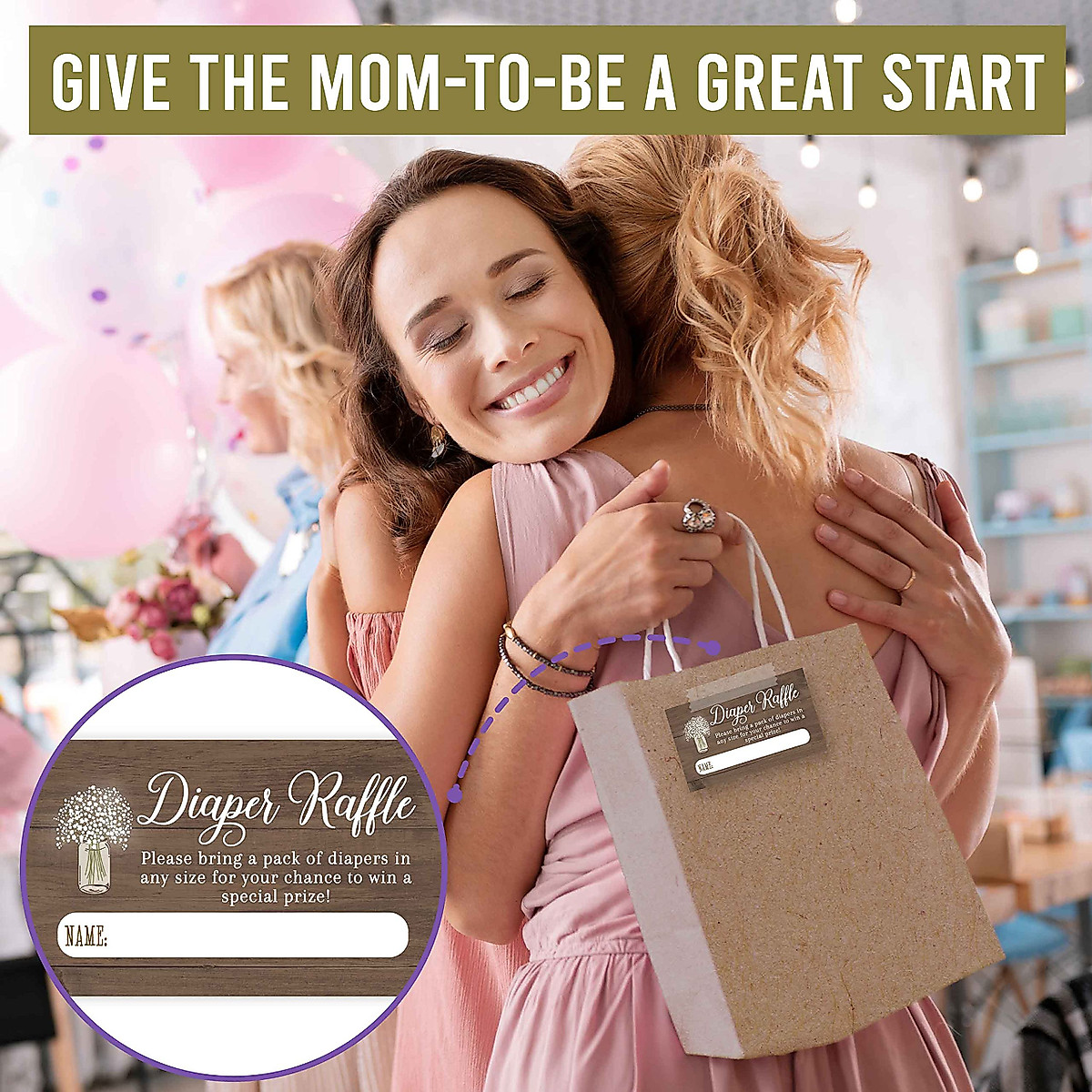 25 Baby Shower Diaper Raffle Tickets For Baby Shower Games To Play - Rustic Baby Shower Games Gender Neutral, Diaper Raffle Cards, Baby Raffle Tickets, Baby Shower Invitation Inserts, Baby Shower Idea