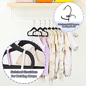 Ulimart Velvet Baby Hangers (11.4 Inch-50 pcs),Baby Clothes Hangers Ideal for Everyday Standard Use,Baby Hangers for Closet,Durable Infant/Toddler Hangers Black Hangers