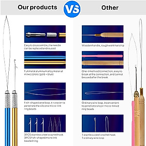 konovo Microlinks Hair Extensions Kit, Professional Tools with Hair Extension Pliers, Bead Threader, Micro Links Silicone Rings Bead 400PCS