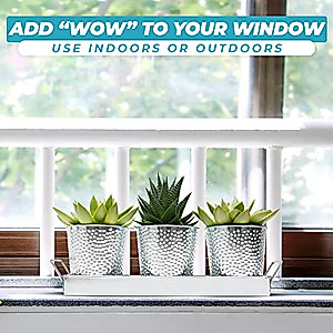 Saratoga Home Small Plant Pots with Drainage Holes Use as Herb Garden Planters, Shallow Planter, Succulent or Flower Pots, Outdoor Indoor Planter Pots with Drainage & Tray, 3 Set of 4 inch Pots