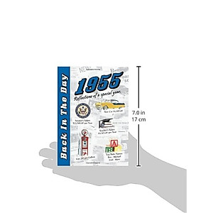 1955 Back In The Day - 24-page Greeting Card / Booklet with Envelope (5 x 7 Size) – Great for Birthdays, Anniversaries, Reunions, Graduations, Client & Corporate Gifts