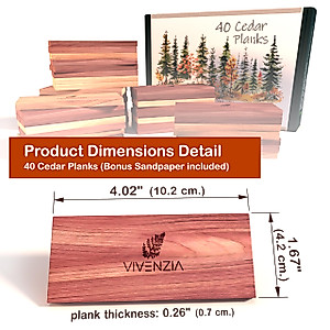Vivenzia Cedar Blocks for Clothes Storage -40 Planks- Aromatic Cedar Blocks for Closet, Cedar Planks for Closets