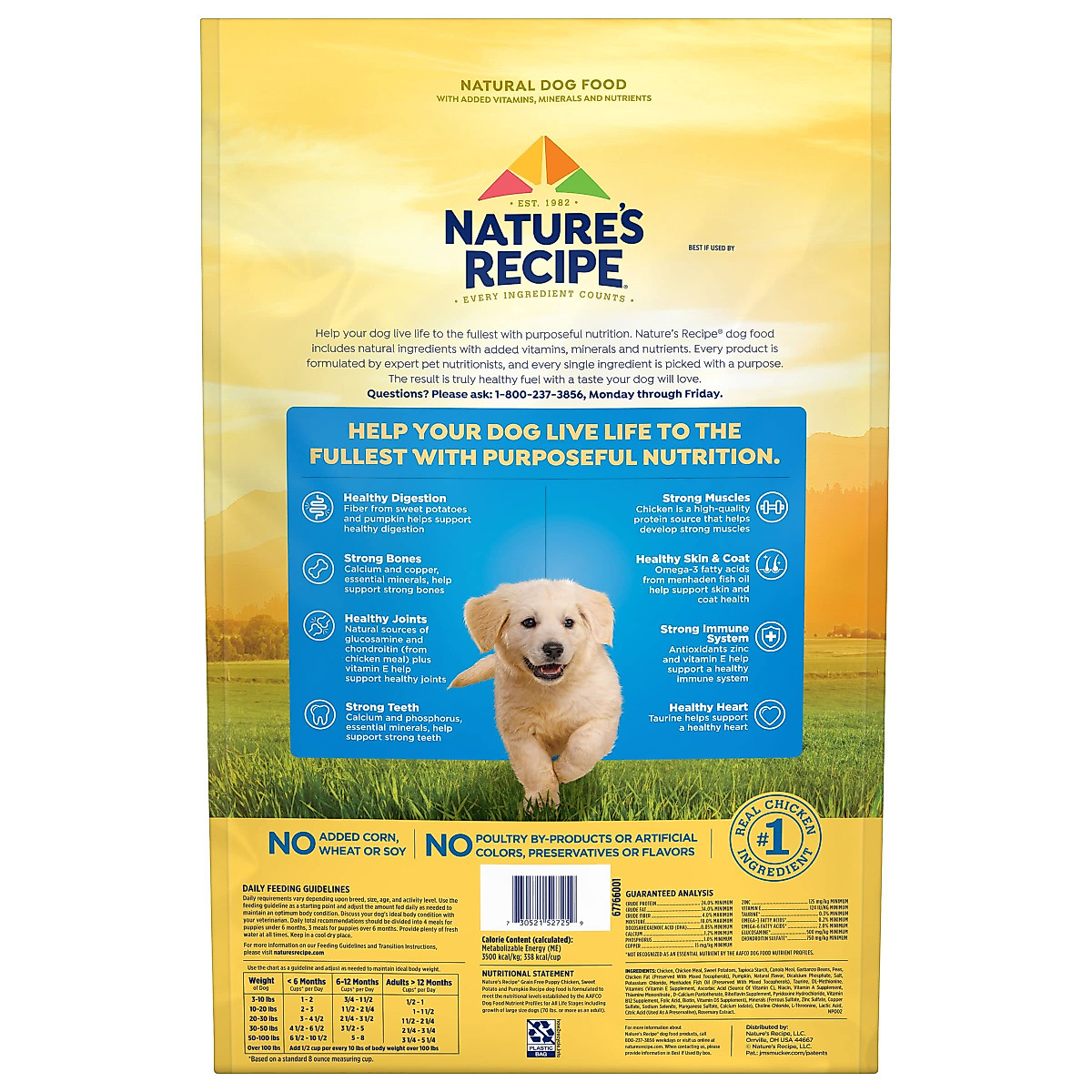 Nature’s Recipe Grain Free Chicken, Sweet Potato & Pumpkin Recipe, Dry Puppy Food, 12 Pounds (Packaging May Vary)