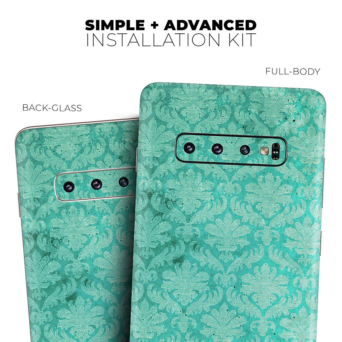 DesignSkinz Deep Teal Luxury Pattern Protective Vinyl Decal Wrap Skin Cover Compatible with The Samsung Galaxy S20 (Screen Trim & Back Glass Skin)