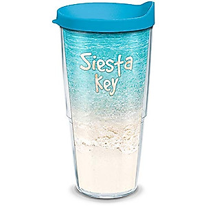 Tervis Florida - Siesta Key Made in USA Double Walled Insulated Tumbler Travel Cup Keeps Drinks Cold & Hot, 24oz, Tropical