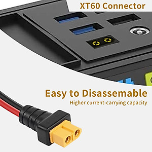 YACSEJAO Solar Connector to SAE Extension Cable 1.2M 14AWG 4-in-1 SAE to XT60 Female/DC 5.5x2.1mm / DC8mm /Solar Adapter Extension Cable for Automotive RV Solar Panel Car Truck