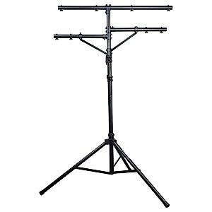 Sound Town DJ Lighting Stand-Adjustable Height, 10.3 ft Tall with Side Bars and Tripod Base (STLS-011)