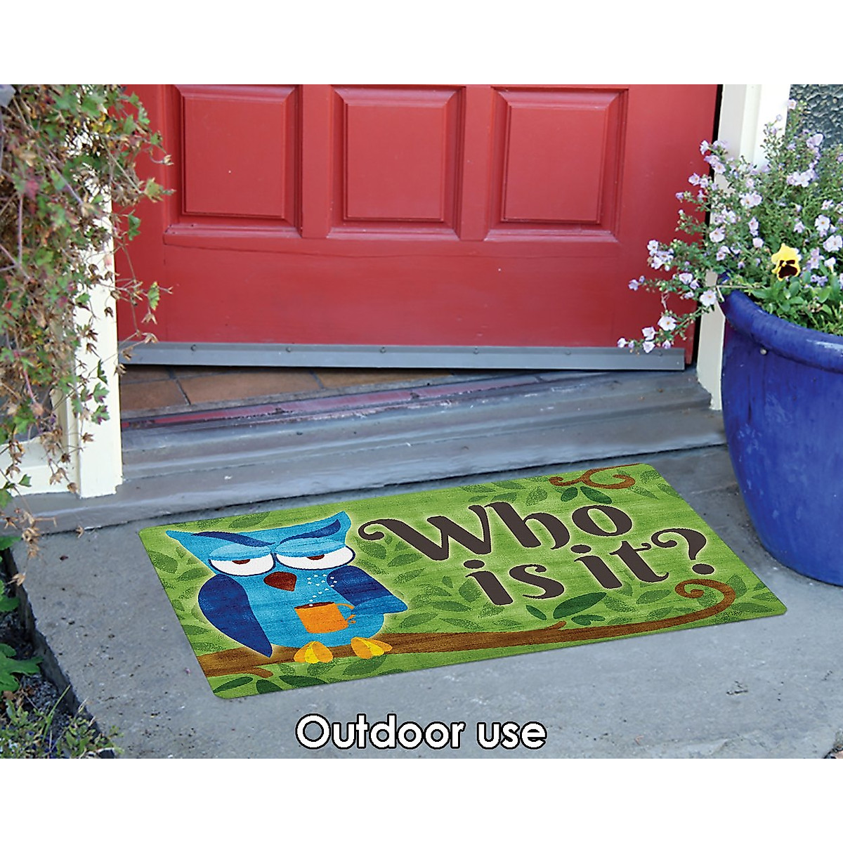 Toland Home Garden 800454 Punny Owl Funny Door Mat 18x30 Inch Bird Outdoor Doormat for Entryway Indoor Entrance