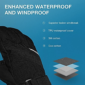 ZIONOR X11 Ski Goggles Magnetic Cylindrical Snowboard Snow Goggles for Men Women and Ski Gloves