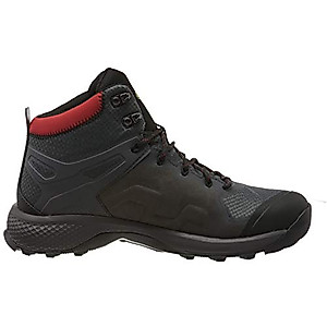 KEEN Men's Explore Mid Waterproof Hiking Boot, Magnet/Fiery Red, 9