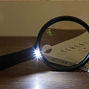 ZHYH Hand-held Magnifier, Handheld Magnifier Reading Magnifying Glass Lens Jewelry Loupe Black