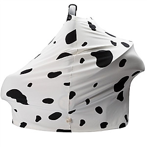 Arnzion Baby Car Seat Covers Cute Spotty Dog Super Soft Stretchy and Breathable Neutral Nursing Covers for Newborn with Storage Bag