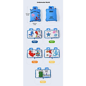 Jollybaby Quiet Book Montessori Toys, Toddlers Travel Toy, Preschool Learning Activities Early Educational Toy, 10 Sensory Activities Busy Book for Boys & Girls with Zipper(Underwater)