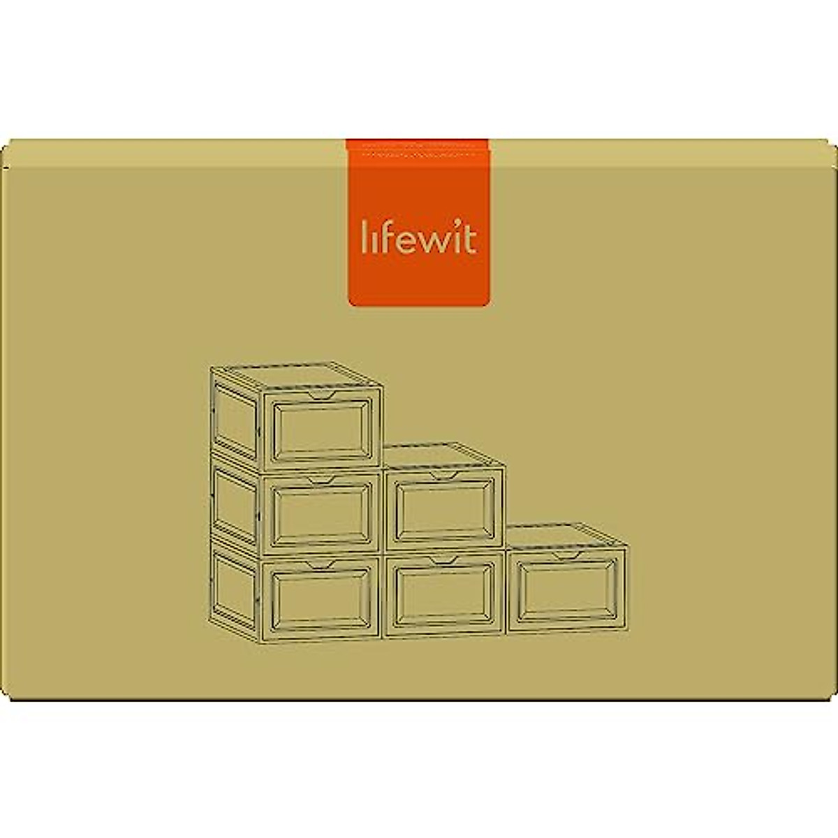 Lifewit 6 Pack Shoe Storage Box Clear Stackable Hard Sturdy Plastic Shoe Organizer Bin Foldable Sneaker Display Containers Holders for Closet Entryway, Fit Up to US Size 13