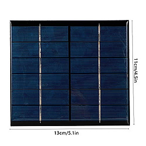 POCREATION 2.5W 6V Mini Solar Module, Solar Panel Charger, DIY 5.1 x 4.5in Practical Polysilicon Solar Lamps Outdoor Solar Products Household Products for Solar Toys
