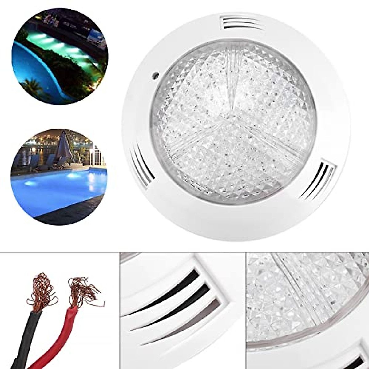 Yosoo Health Gear LED Pool Lights, 360LEDs IP68 Waterproof Submersible Light, Multicolor Underwater Lamp Pond Lights for Swimming Pool, Pond, Garden, Landscape Lighting