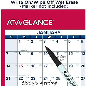 2024 Erasable Calendar, Dry Erase Wall Planner, 36" x 24", Large, Vertical/Horizontal, Reversible