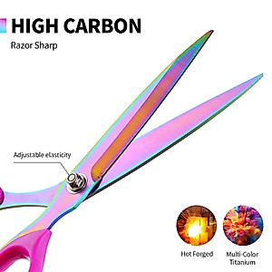 Fabric Scissors Stainless Steel Multi-Purpose Scissors with Professional Titanium Coating forfor cutting clothes Leather Sewing Home and Office, 10 in.