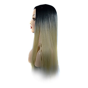 Long Straight Hair Wigs for Women High temperature Silk Synthetic Wig for Cosplay Party Daily Wear Halloween Party (F)