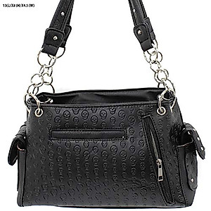 Rhinestone Skull Rose Western concealed Carry Handbag Purse Wallet Set