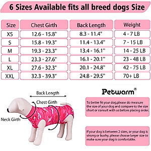 PetWarm Dog Onesie for Surgery Male,Anti-Licking Pet Surgical Recovery Snugly Suit Surgery Suit for Dogs,Professional Pet Recovery Shirt Dog Abdominal Wounds Bandages,Camouflage Pattern,Pink,M