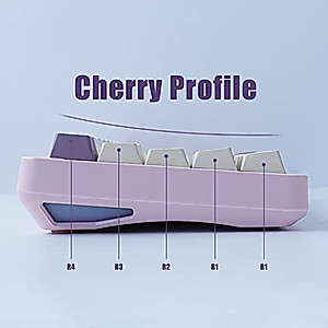 Tsungup PBT Keycaps, 142 Keys Cherry Profile Keycaps Dye Sublimation Taro Crisp Customized Keycaps for ANSI Layout Cherry MX Switches Mechanical Keyboards