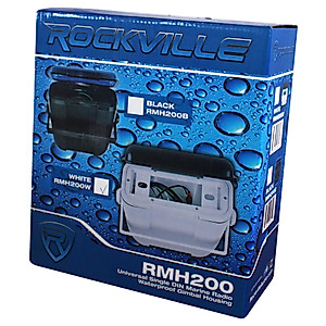 Rockville Rmh200w Single Din Marine Radio Waterproof Gimbal Housing, White