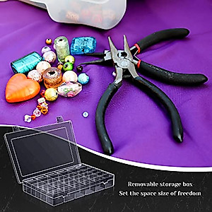 6 Pieces 36 Grids Plastic Organizer Box Clear Storage Container Plastic Jewelry Organizer Bead Holder Sewing Storage Jewelry Box with Removable Dividers for Art DIY Crafts
