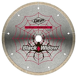 QEP 7" Black Widow Premium-Grade, Thin Rim Diamond Blade for Wet Cutting of Porcelain, Ceramic, Granite and Marble Tile
