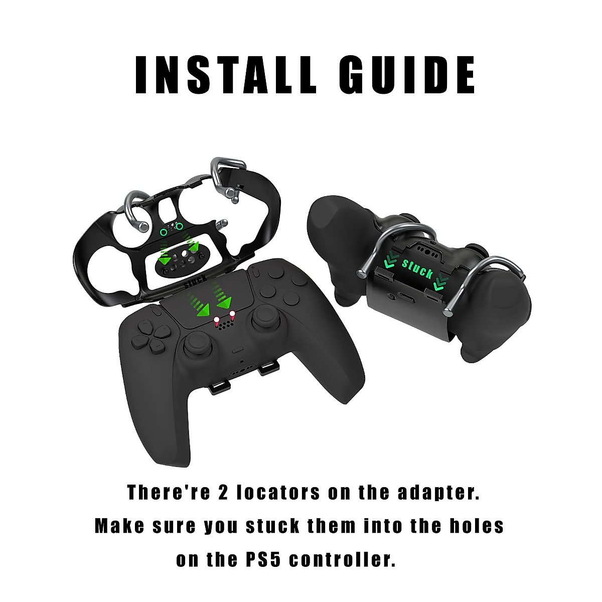 EXknight Leverback V2 Paddles Attachment, Back Buttons Adapter for PS5 Controller | Fit with Thumb Grips (Black)
