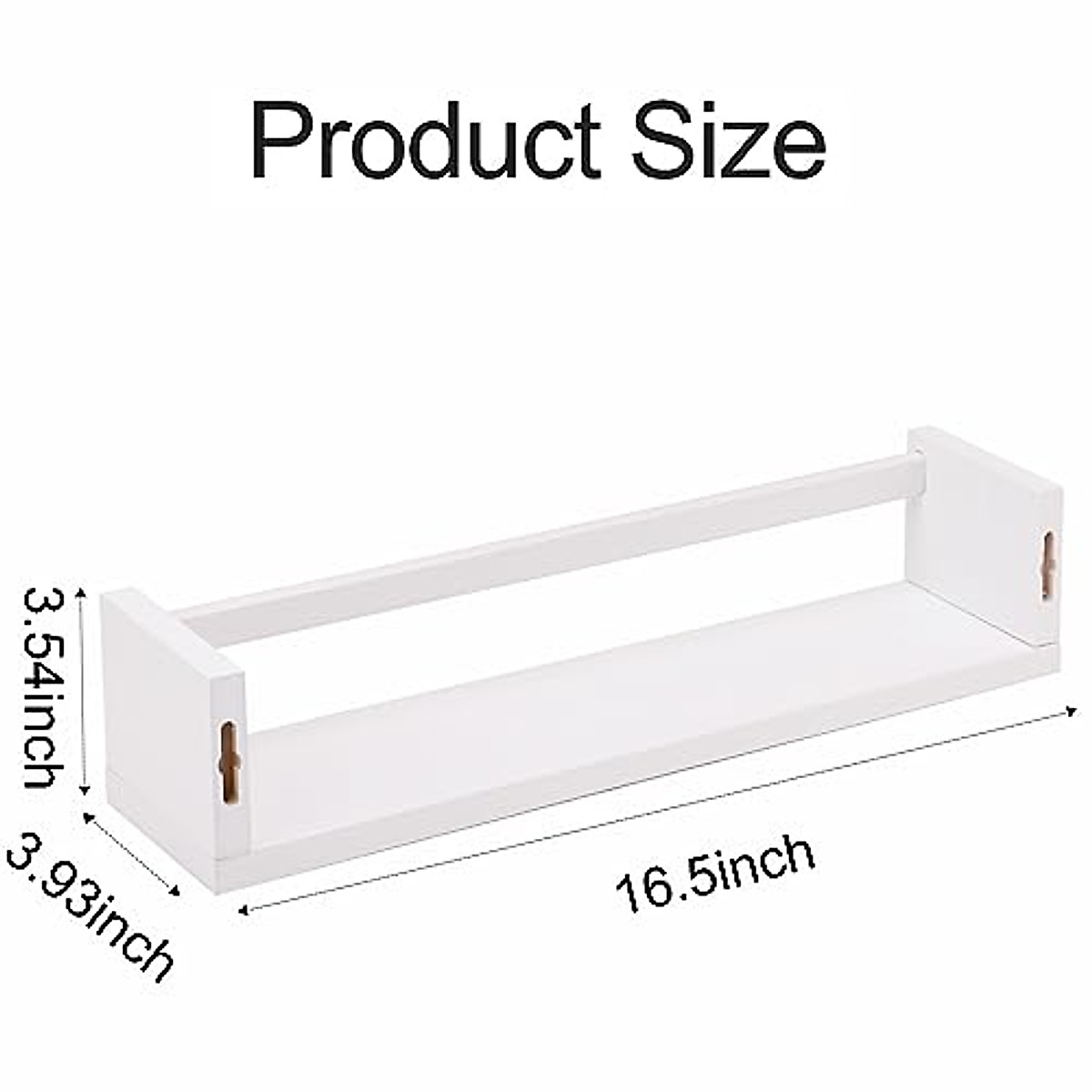 Fixwal Nursery Book Shelves, 16.5 Inch Floating Bookshelves for Nursery Decor & Playroom Decor, Set of 4, Solid Wood Wall Mounted Shelves for Books, Toys and Decor Storage (White)