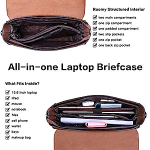 Laptop Bag,15.6 Inch Women Laptop Briefcases Business Laptop Shoulder Bags Structured Work Tote Bag with Professional Padded Compartment for Tablet Notebook Ultrabook,Graduation Gifts for Her