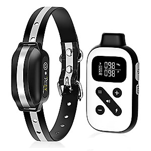 PetJoy Shock Collar for Large Dogs, Bark Collar with Remote and Automatic Mode, Dog Training Collar with Beep, Vibration and Shock, Waterproof Electric Dog Reflective Collars