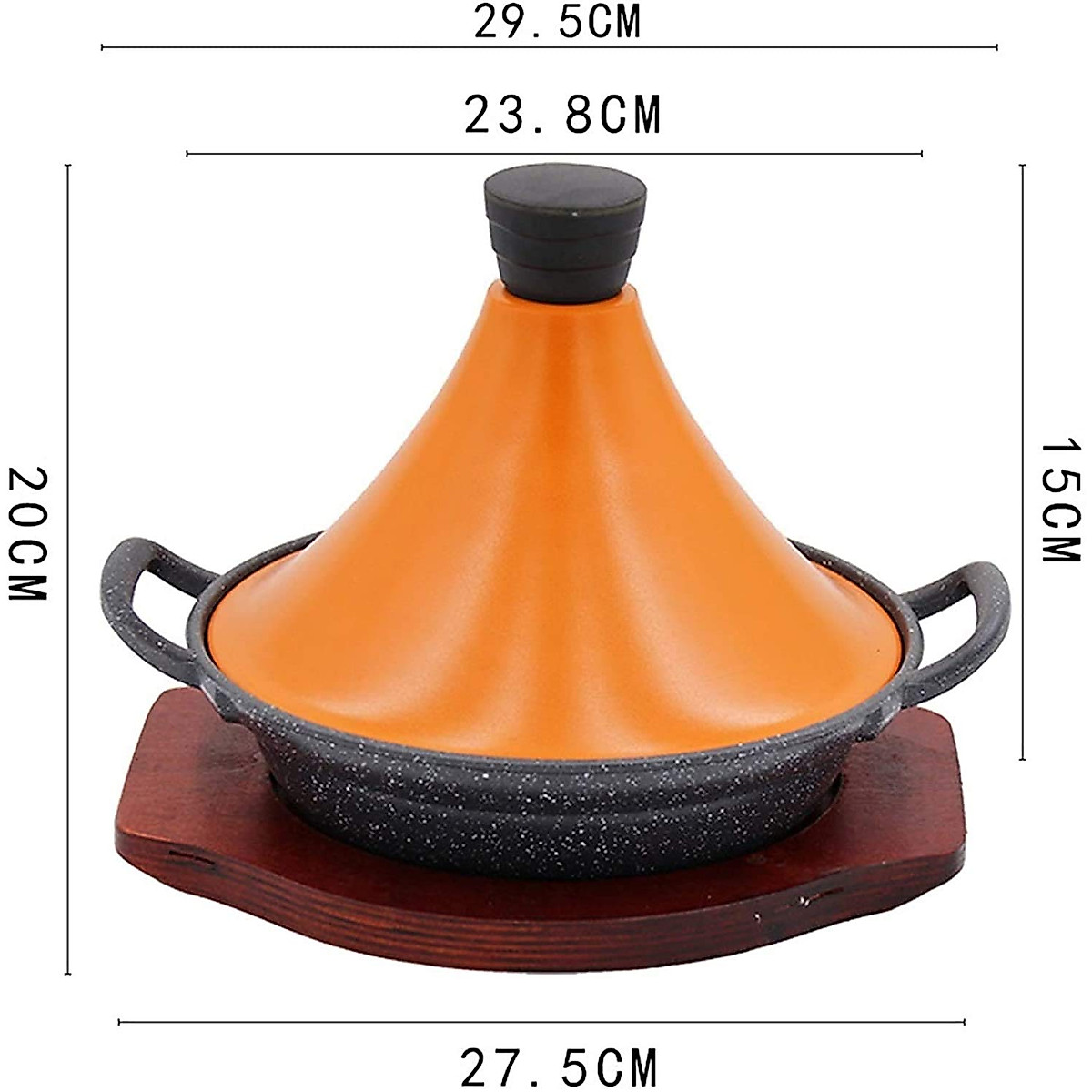 QIANMEI Ceramic Tagine Pot 20 cm Cast Iron Tagine|Slow Cooker with Enamel Lid Pot for Cooking Healthy Food|Smoke-Free Non-Stick Cookware Saucepan