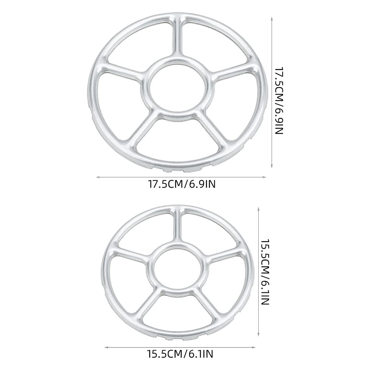 Gas Ring Trivet Galvanized Wok Ring Stove Rack: 2pcs Cooktop Range Pan Holder Stand Non Slip Gas Ring Reducer Milk Pot Support Brackets for Butter Warmer Small Saucepan Gas Stove Top Grates