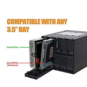 ICY DOCK Open Air 2.5” to 3.5” SAS / SATA (22pin) HDD & SSD Converter / Mounting Kit for Internal 3.5" Drive Bay | EZConvert Air Lite MB482SP-3B