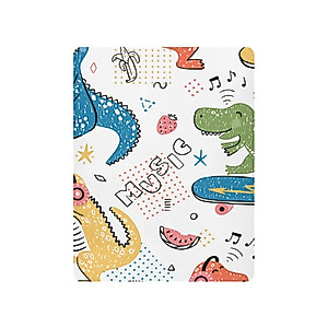 Music Dinosaur Baby Crib Sheets Soft Toddler Bed Sheets Breathable Mattress Cover Playard Sheet for Crib Mattress Unisex Newborn Boy, 39 * 27 * 5in