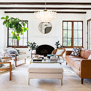 ALICE HOUSE 24" Dining Room Chandeliers, Brushed Brass Finish, 5 Light Coastal Ceiling Hanging Light for Kitchen, Living Room, Bathroom and Bedroom, ETL Listed, AL2608-P5