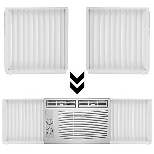 Window Air Conditioner, Side Panels and Frame Set, Adjustable Insulation AC Side Panels Dust-proof AC Side Panels AC Accessories for Winter and Summer Air Conditioner Accordion Filler Kit