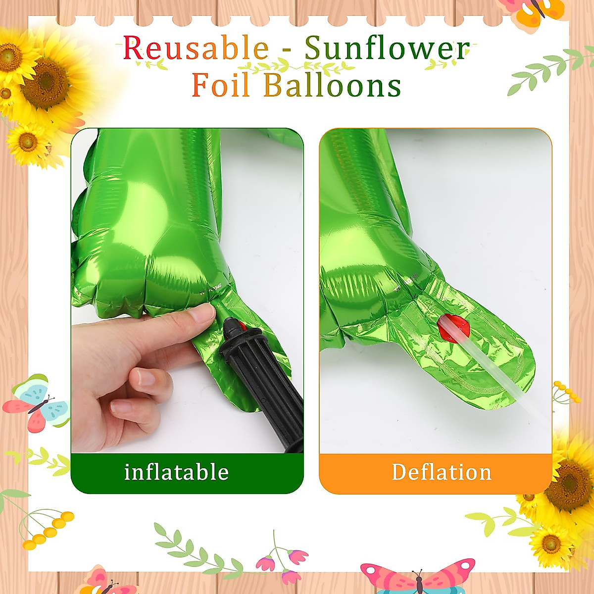 6 Pack Sunflower Balloons,Sunflower Mylar Balloon Arch Kit,Yellow Aluminum Foil Sunflower Balloon Garland, Sunflower Birthday Party Decorations, Sunflower Decorations for Party Wedding Shower,36 Inch