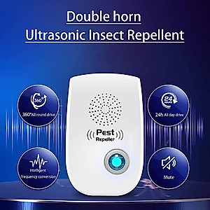 Toyukia 2023 Upgraded Dual Ultrasonic Pest Repeller 6 Pack, Electronic Pest Repellent, Pest Control Plug in for Insects, Roach,Mice,Spider, Mosquito Used for Home,Office etc
