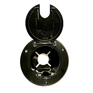 Valterra Black Electric Power Cord Small Round Cable Hatch 3" Cutout RV