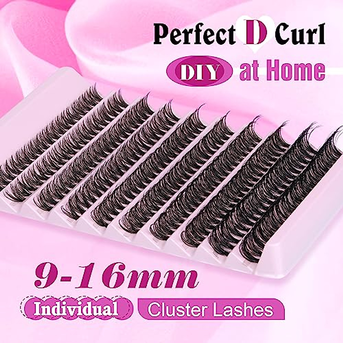 Lash Clusters 200 Pcs DIY Individual Lashes 9-16mm Natural Look Eyelash Extensions D Curl Wispy Individual Cluster Lashes DIY at Home Lash Extension Fluffy Eyelash Clusters by ALPHONSE(40D)