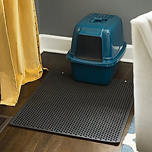 iPrimio Jumbo Cat Kitty Litter Box Trapper Mat 29x27 inches Mat Rug Traps and Catches Litter Through Large Holes, Multi-Layer Bottom Repels Urine, Perfect for Messy Cats