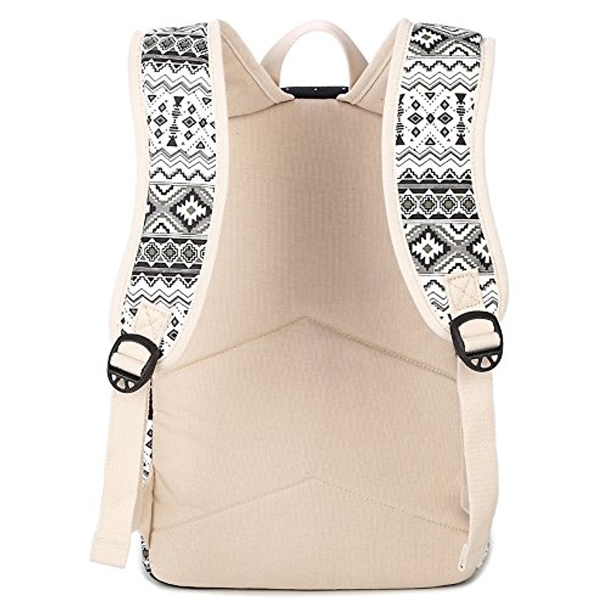 Goldwheat Canvas Print Backpack Cute Teen Backpacks for Girls School Bag with Lunch Bag