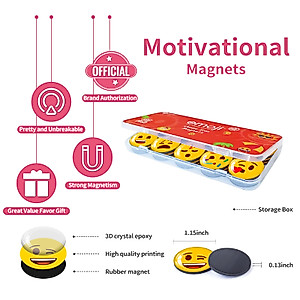 MORCART 30PCS Emoji Magnets for Fridge, Refrigerator Magnets for Locker Whiteboard Decorative School Cabinets Office Cubicle Magnetic Board Kitchen Classroom Funny Cute Magnets for Adults
